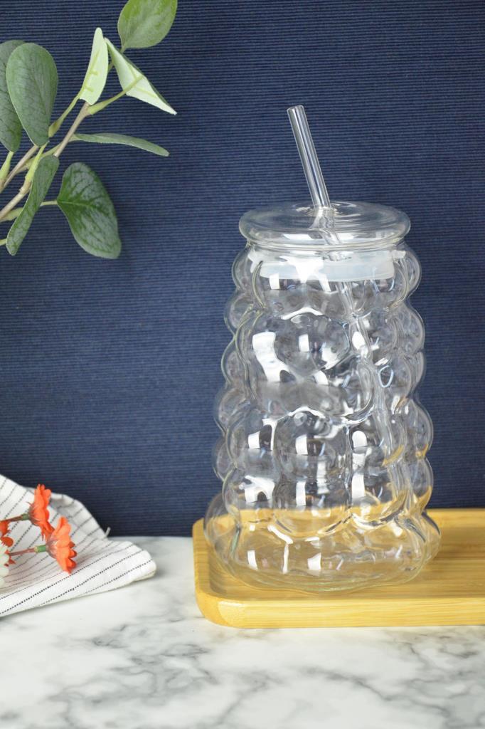 Mien Grape Pattern Bubble Borosilicate Glass Straw Cup 1 Liter ...