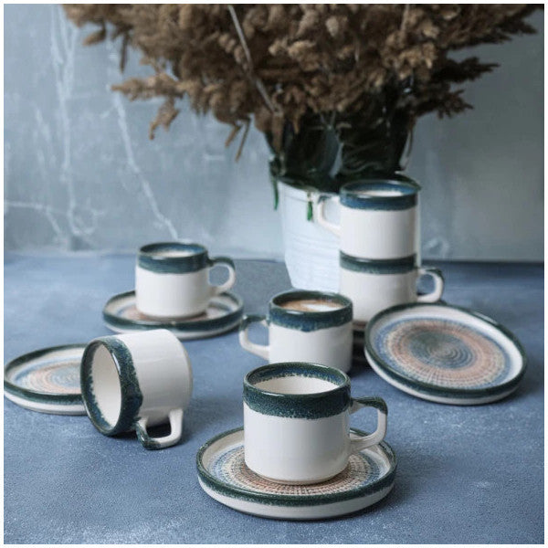 Keramika Hydra Stackable Tea Set 12 Pieces For 6 People 21279 – Turkish ...