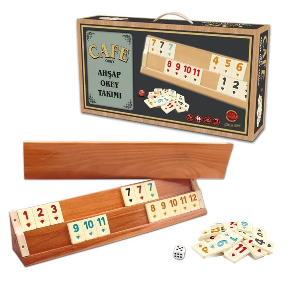 Café Wooden Okey Set – Antibacterial Boards With Large Melamine Tiles ...