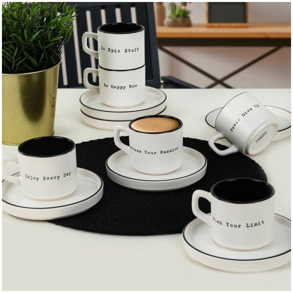 Keramika Motto Stackable Tea Set 12 Pieces For 6 People – Turkish Souq