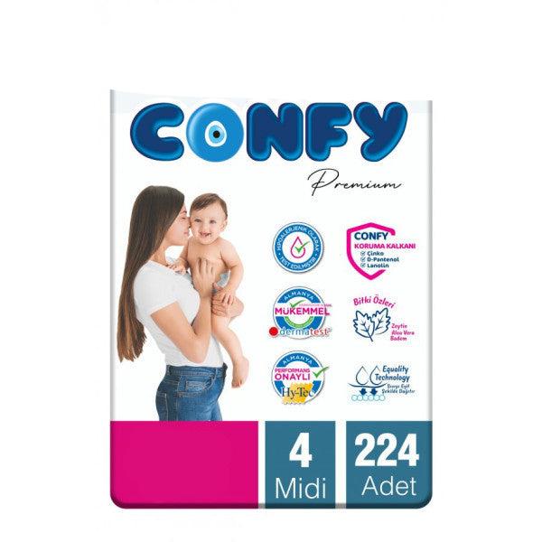 Confy Premium Size 4 Baby Diaper Maxi 7 - 14 Kg 224 Pcs – Turkish Souq