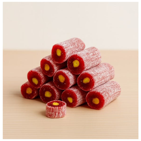 Pomegranate Turkish Delight Roll 200G (With Pistachio Pieces) – Turkish ...
