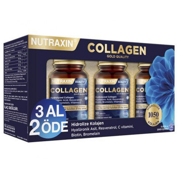 Nutraxin Beauty Gold Collagen 30 Tablets X3 – Turkish Souq